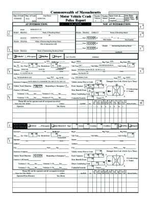 Fillable Online Commonwealth Of Massachusetts Motor Vehicle Crash ...