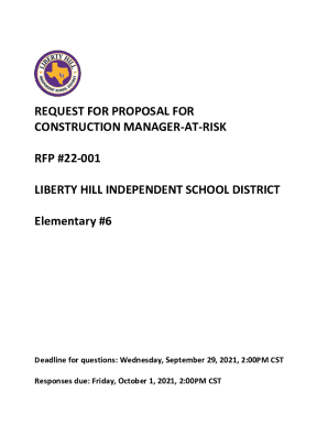 Fillable Online REQUEST FOR PROPOSAL FOR CONSTRUCTION MANAGER-AT-RISK RFP #22-001 ... Fax Email ...