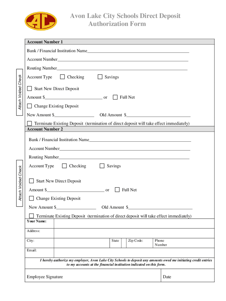 Fillable Online Employee Direct Deposit Banking Authorization Form RUN ...