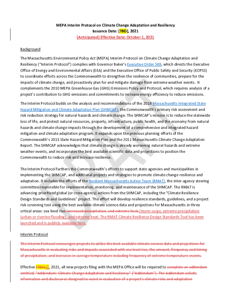 Fillable Online REVISED Interim Protocol on Climate Change Adaptation and Resiliency (REDLINE ...