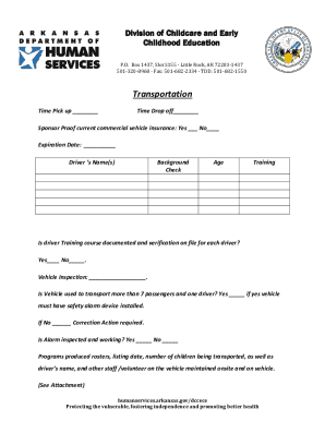 Fillable Online dhs arkansas Division of Child Care & Early Childhood Education P.O. Box ... Fax ...