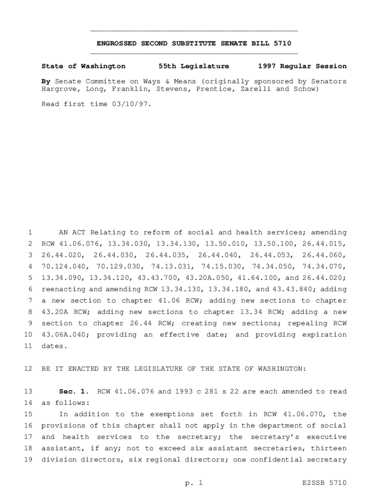 Fillable Online CERTIFICATION OF ENROLLMENT ENGROSSED SUBSTITUTE SENATE ...