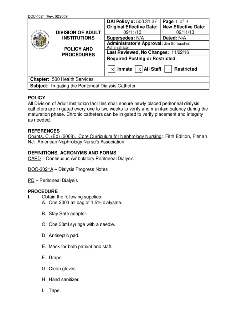 Fillable Online DOC DAI Policies - Wisconsin Fax Email Print - pdfFiller