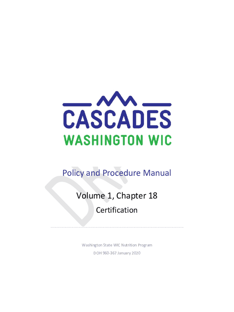 Fillable Online doh wa WIC Policy and ProceduresWashington State ...