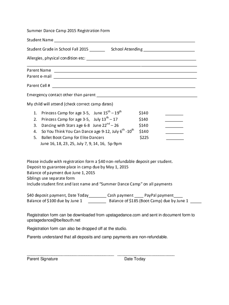 Fillable Online Summer Camp Evaluation FormsTips and Sample Questions ...