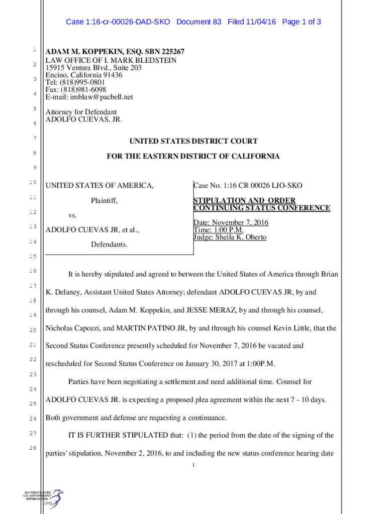 Fillable Online ADAM M. KOPPEKIN, ESQ. SBN 225267 LAW OFFICE OF I. MARK ...