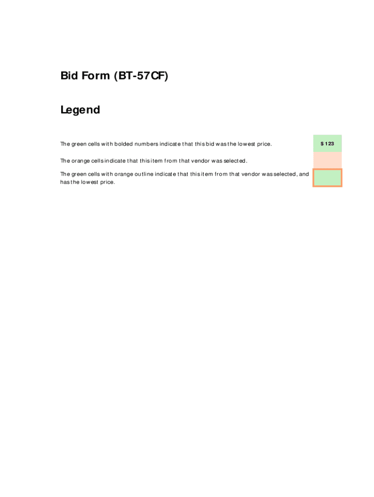 Fillable Online www.friscotexas.gov238432110-004-Bid-Tab-AwardBid Form (BT-57CF) Legend Fax ...