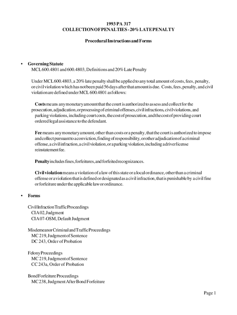 Fillable Online 20% LATE PENALTY Procedural Instructions and Forms ...