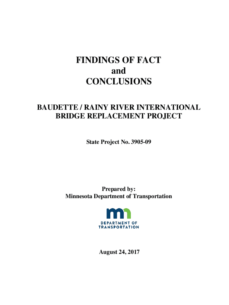 Fillable Online FINDINGS OF FACT and CONCLUSIONS - Minnesota Department ...