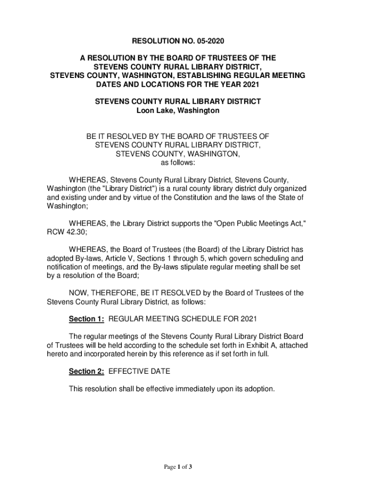 Fillable Online A RESOLUTION BY THE BOARD OF TRUSTEES OF THE Fax Email ...