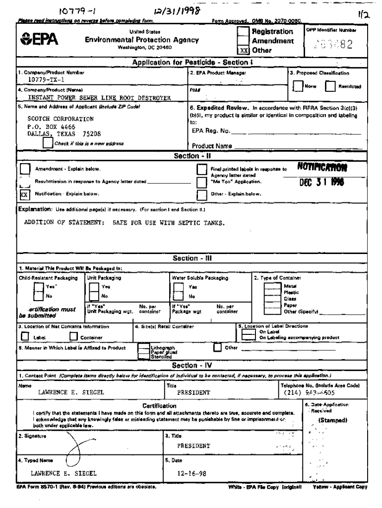 Fillable Online U.S. EPA, Pesticide Product Label, INSTANT POWER SEWER ...