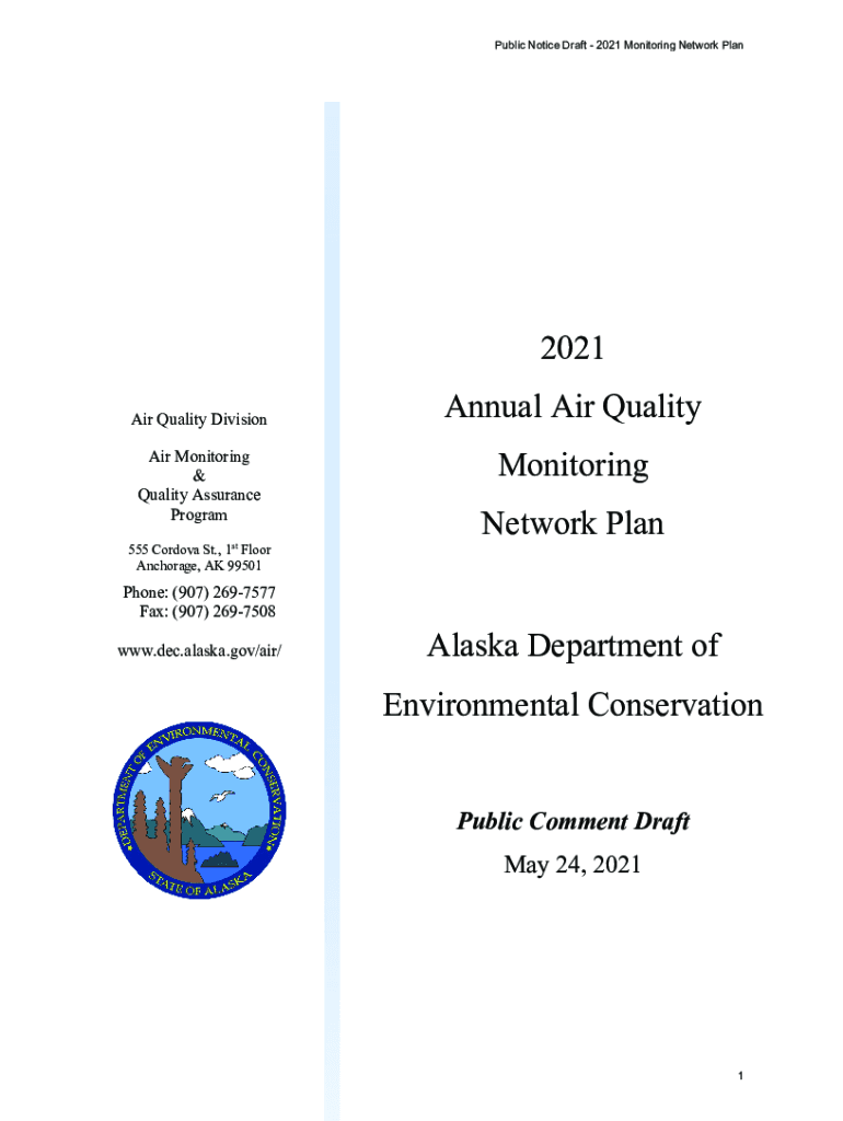 Fillable Online dec alaska Air Quality Program Air Quality Index ...