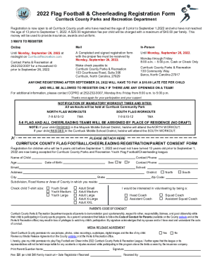Fillable Online Flag Football & Cheerleading Registration Form Fax ...