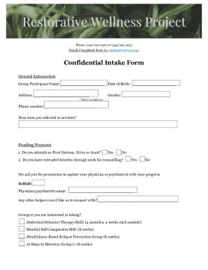 Fillable Online Intake Form-open in APP Fax Email Print - pdfFiller