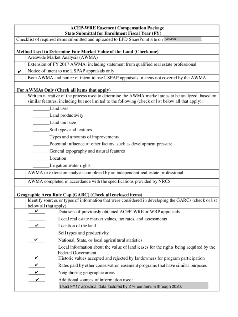 Fillable Online PDF ACEP-WRE EWPP-FPE Fiscal Year (FY): Checklist of ...