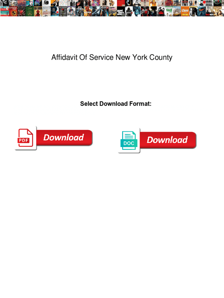 Fillable Online Affidavit Of Service New York County. Affidavit Of Service New York County ...