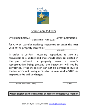 Fillable Online Letter of Permission for Construction (Samples & Free ...