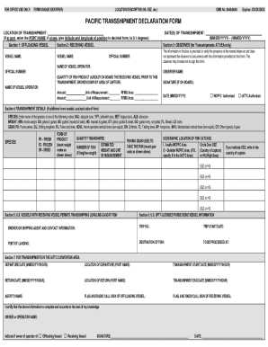 Fillable Online NMFS Pacific Transshipment Declaration Form5August2015 ...