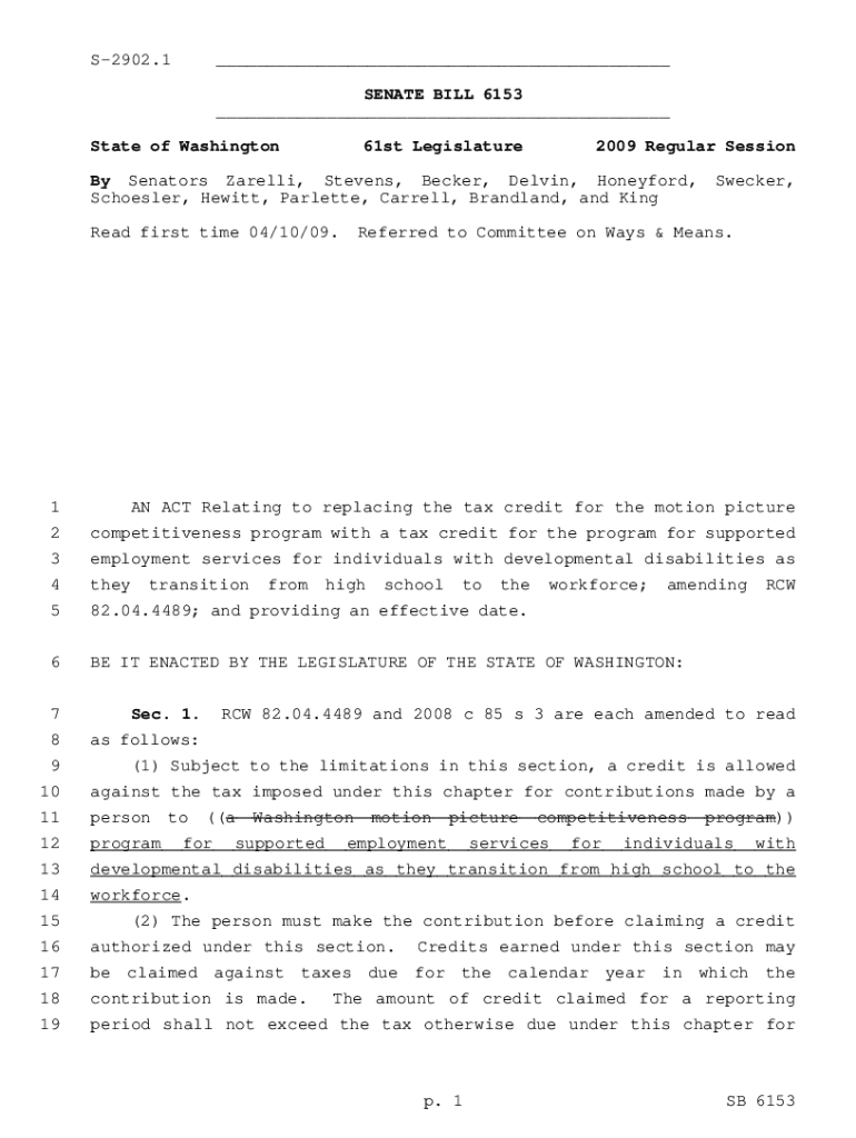 Fillable Online apps leg wa S-2902.1 SENATE BILL 6153 State of W Fax ...