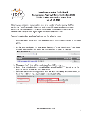 Fillable Online idph.iowa.govimmtbimmunizationImmunization Registry ...
