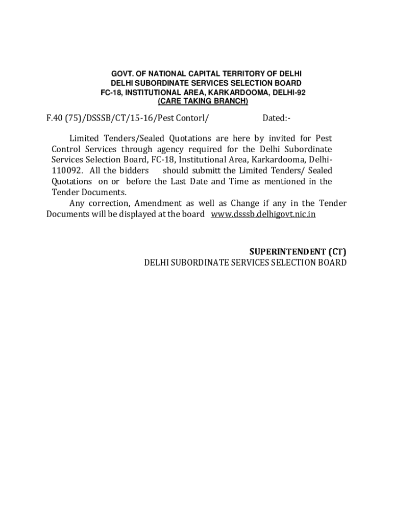 Fillable Online dsssb.delhi.gov.inOfficial Website of Delhi Subordinate ...