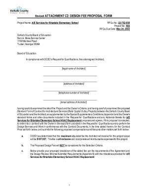 Fillable Online Revised ATTACHMENT C2: DESIGN FEE PROPOSAL FORM Fax ...
