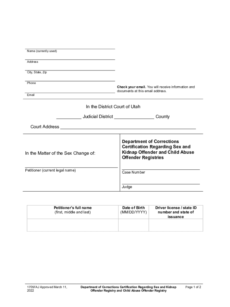Fillable Online Department of Corrections Certification Regarding Sex and Kidnap ... Fax Email ...