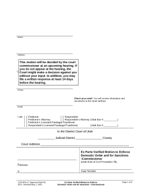 Ex Parte Verified Motion to Enforce Domestic Order and for ... Doc ...