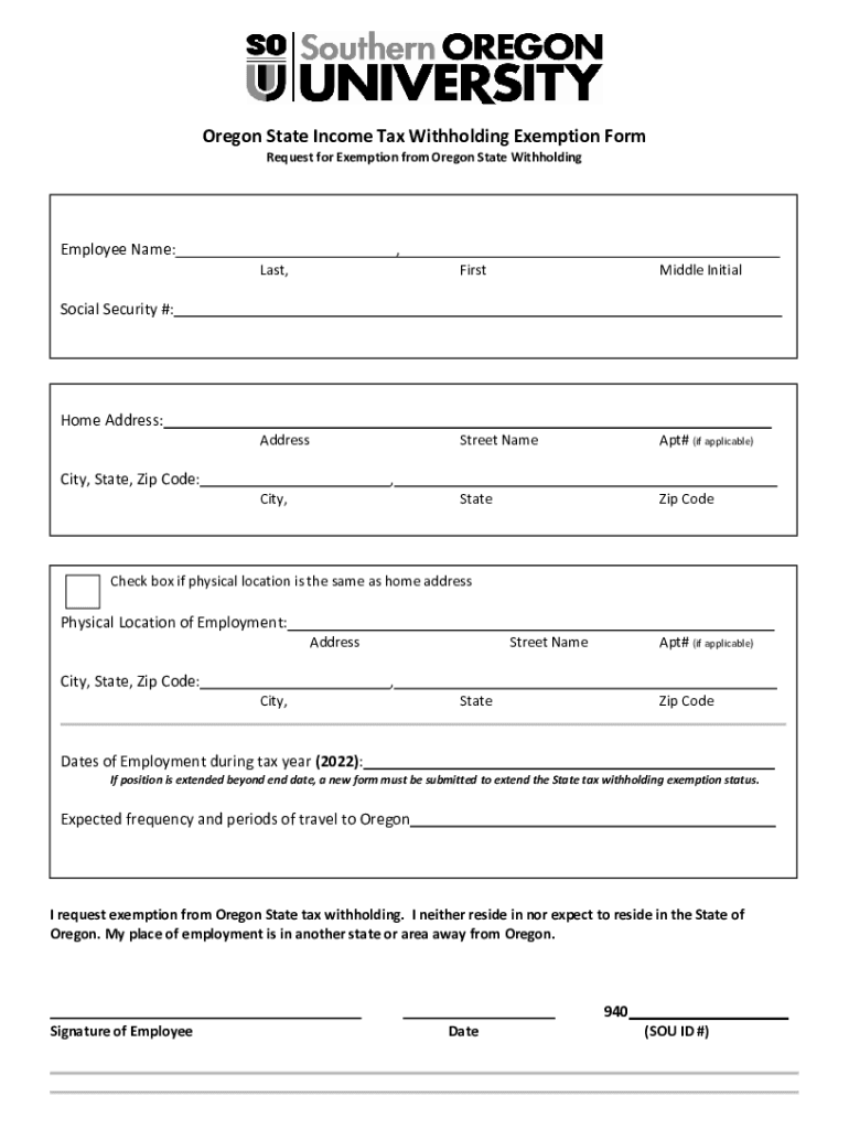 Fillable Online inside sou Oregon Income Tax Return Form Quick and Easy ...