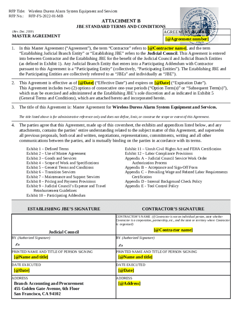 ATTACHMENT 2 JCC STANDARD TERMS AND CONDITIONS STANDARD AGREEMENT Doc Template | pdfFiller