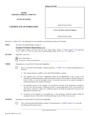 Fillable Online CERTIFICATE OF FORMATION Fax Email Print - pdfFiller