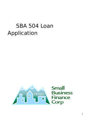504 Loan Program - Small Business Administration Doc Template | pdfFiller