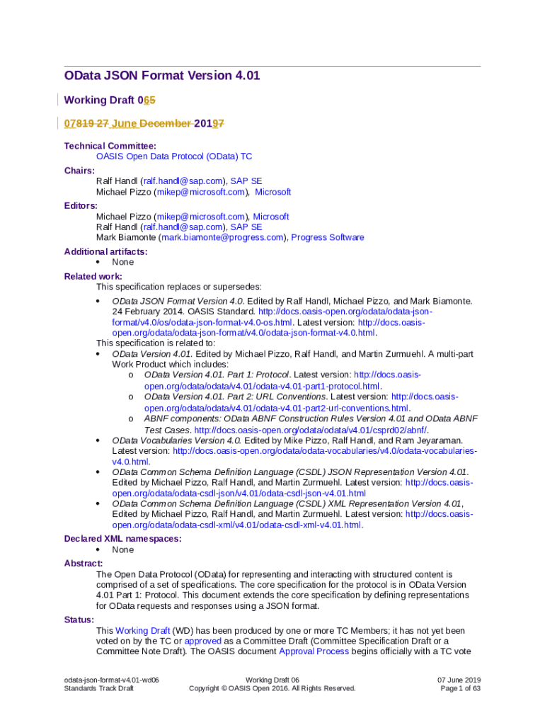 ODATA-1297 JSON Batch: clarify values of body property ... - OASIS Doc Template | pdfFiller