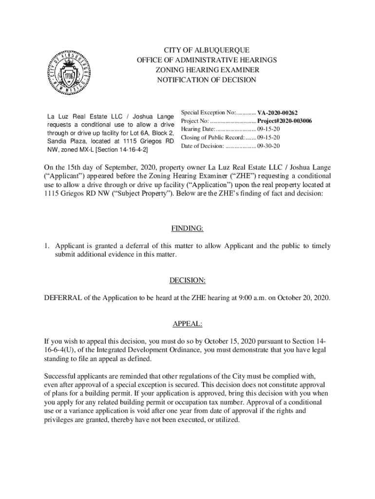 Fillable Online Zoning Administration - City Planning - Cincinnati Fax ...