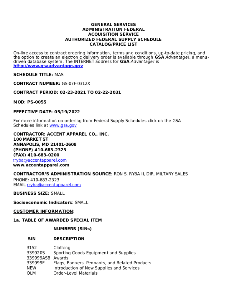 GENERAL SERVICES ADMINISTRATION FEDERAL ACQUISITION SERVICE AUTHORIZED ... Doc Template | pdfFiller