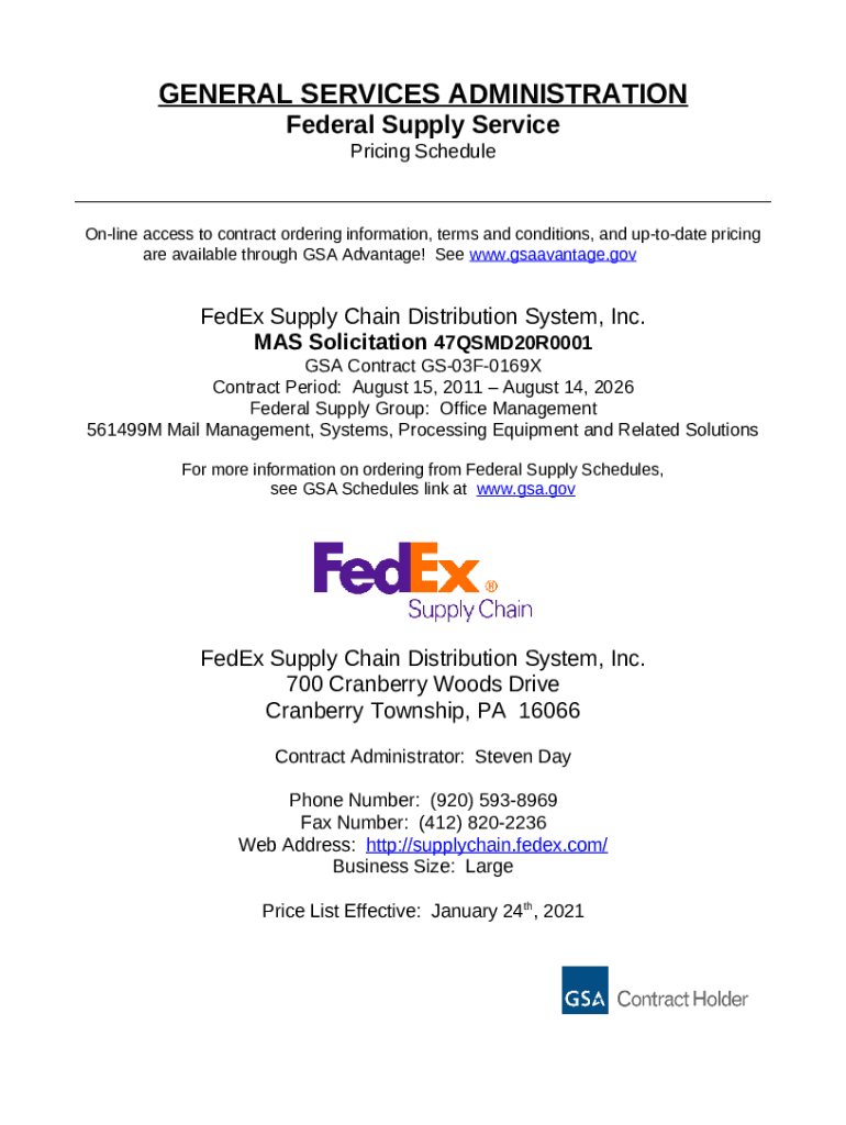 General Services Administration Authorized Federal Supply Services and ...