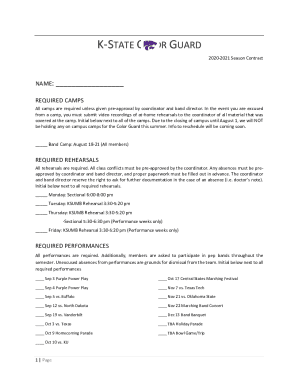 Fillable Online www.k-state.edubandcolorguardK-STATE COLOR GUARD Fax ...