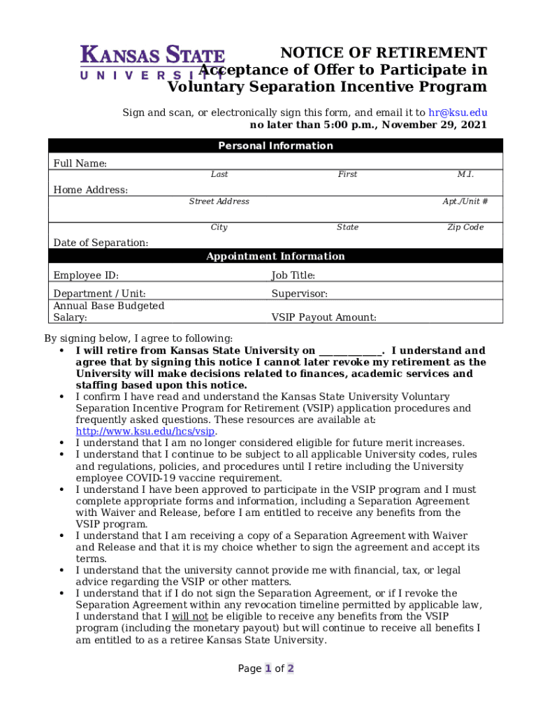 Guide to Voluntary Separation Incentive Payments - United States Office ...