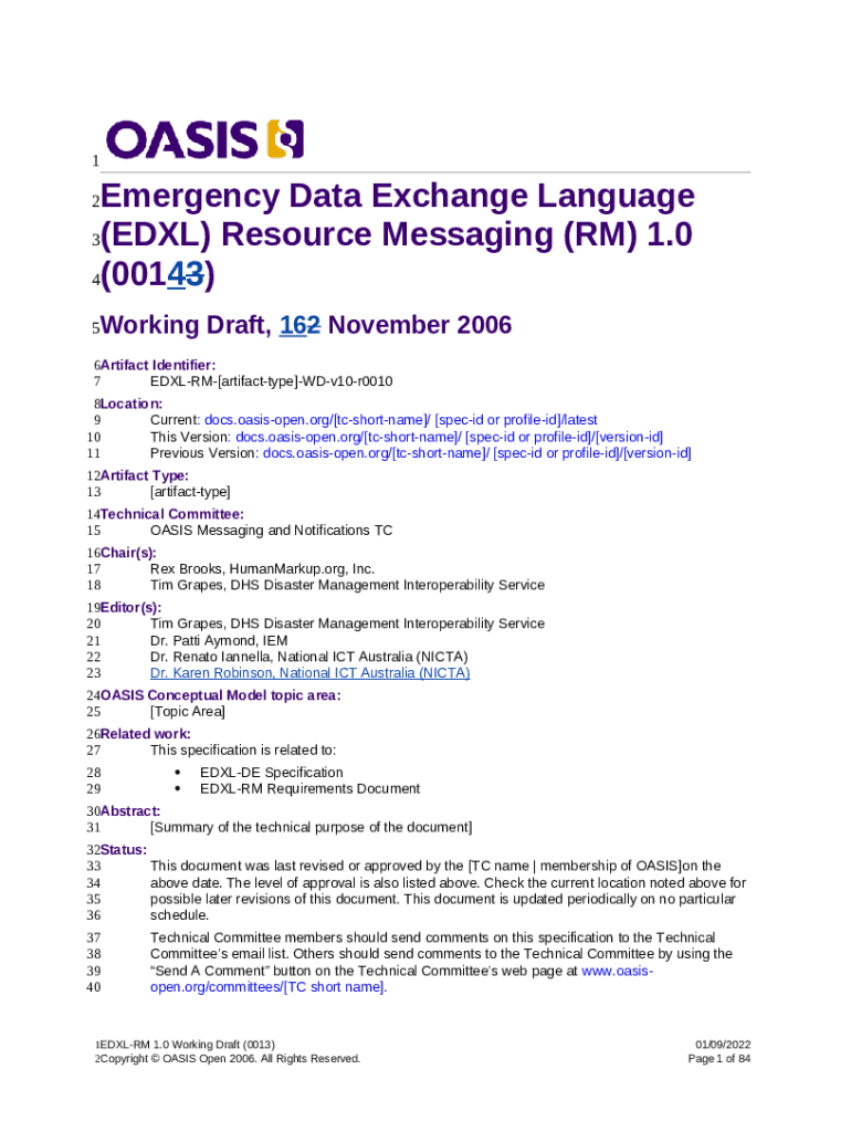 OASIS Specification Template - oasis-open.org Doc Template | pdfFiller