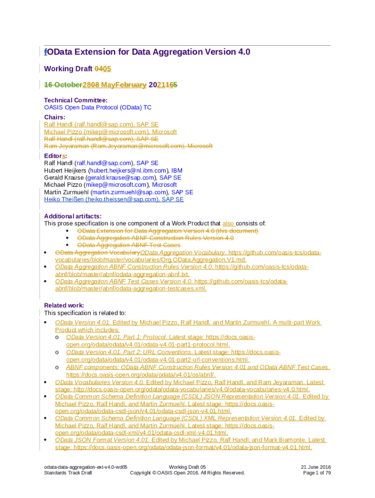 Odata Extension For Data Aggregation Oasis Doc Template Pdffiller