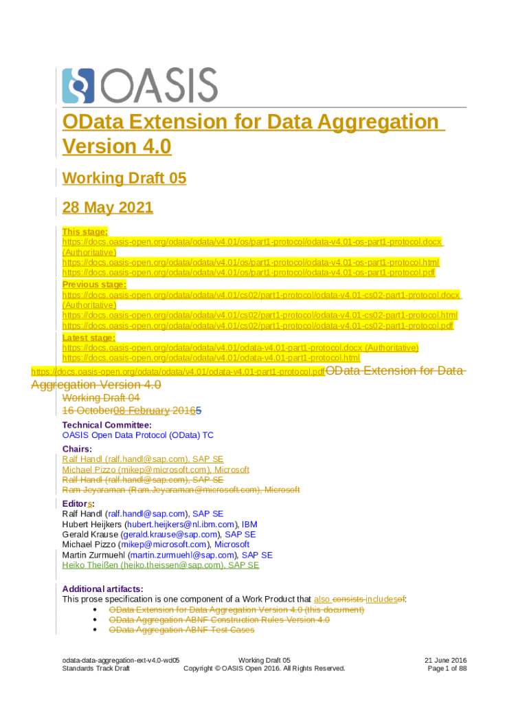 OData Extension for Temporal Data Version 4.0 - OASIS Doc Template | pdfFiller