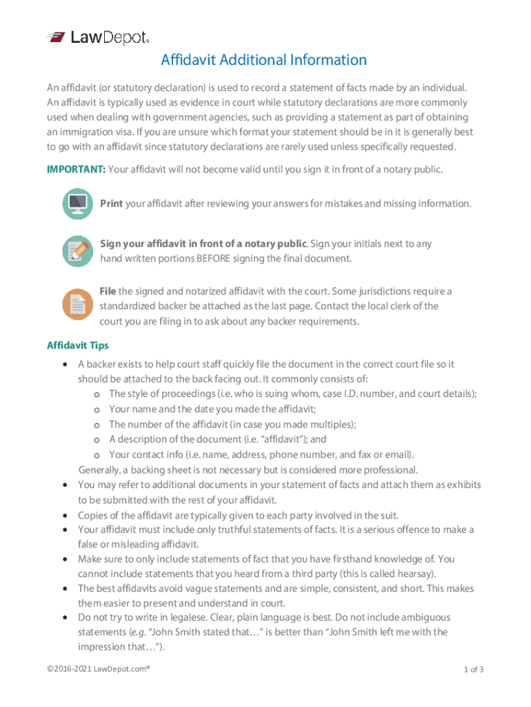 Fillable Online What Is The Difference Between A Statutory Declaration And Affidavit ... Fax ...