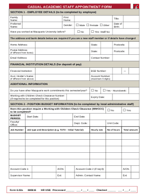 EXAM SUPERVISORS APPOINTMENT - Staff Portal Doc Template | pdfFiller