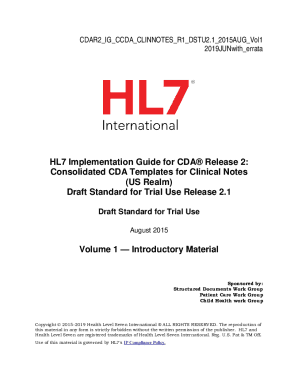 Fillable Online HL7 Implementation Guide for CDA Release 2 ...
