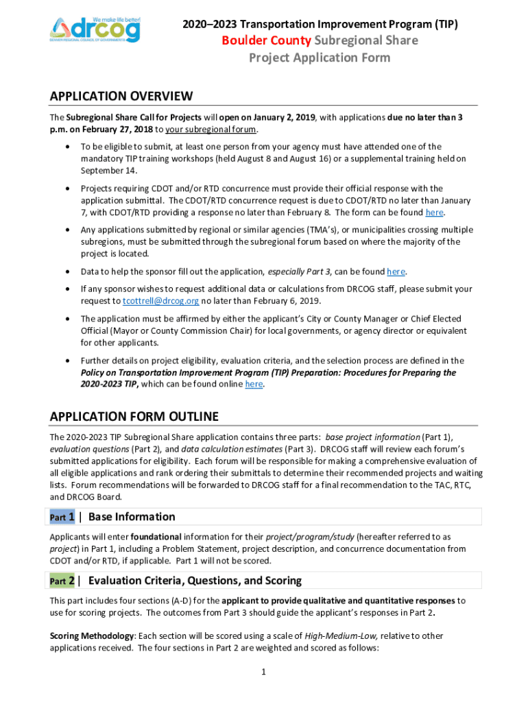 Fillable Online Transportation Improvement Program (TIP) County Share Project Form ... Fax Email ...