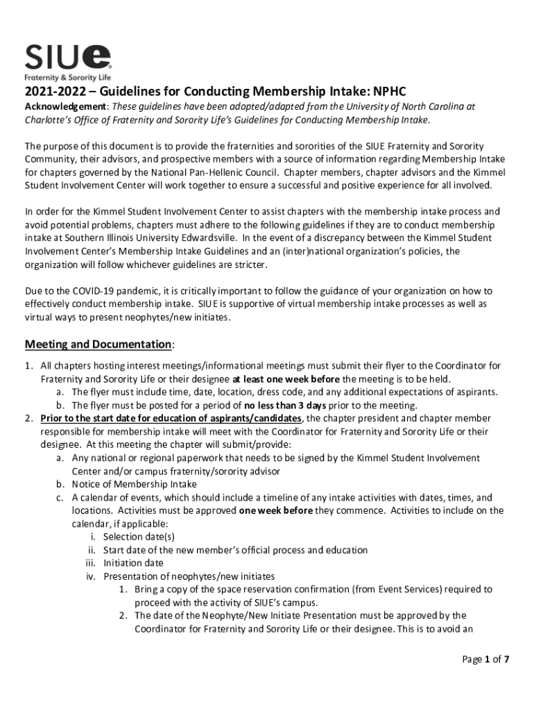 Fillable Online bb.uab.eduDOCUMENTSNPHC-Intake-PaperworkGuidelines for ...