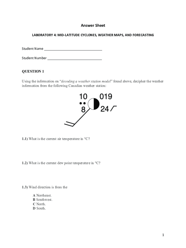Fillable Online Weather Forecasts Worksheets 2.pdf - Key Concept ...