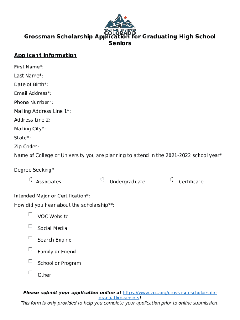 14 College Scholarships for High School Seniors Doc Template | pdfFiller