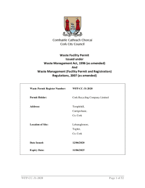 Fillable Online Waste facility permits and certificates of registration ...