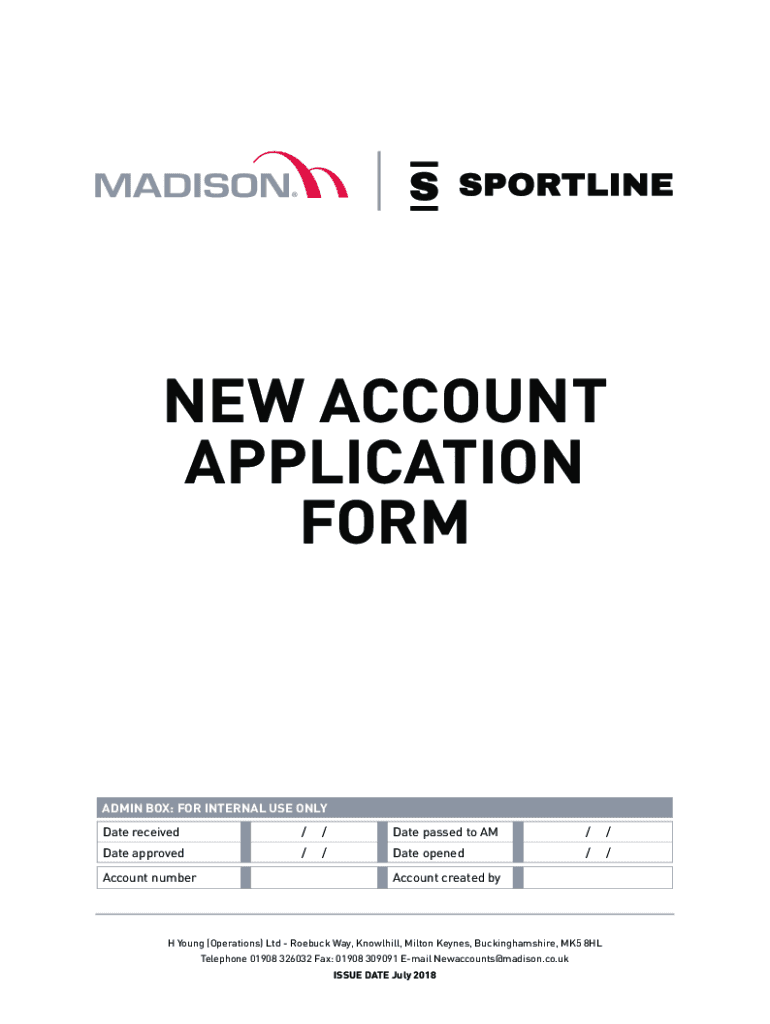 Fillable Online NEW ACCOUNT APPLICATION FORM Fax Email Print - pdfFiller